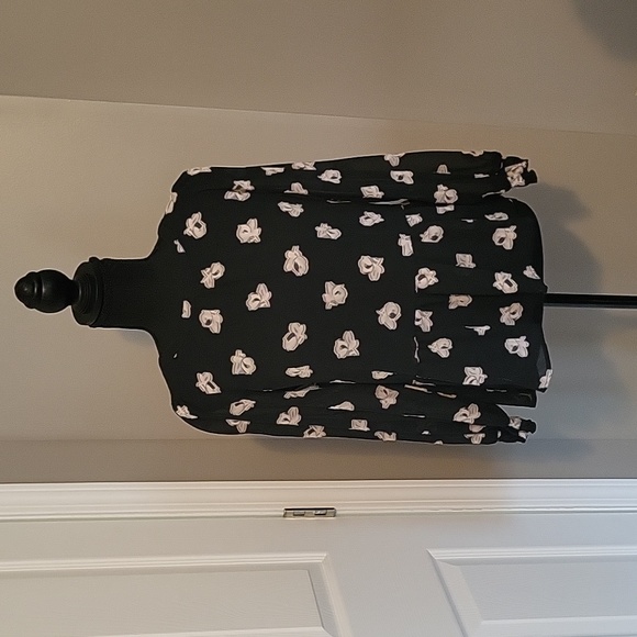LOFT | Tops | Loft Drop Waist Black Top With Appliqus | Poshmark